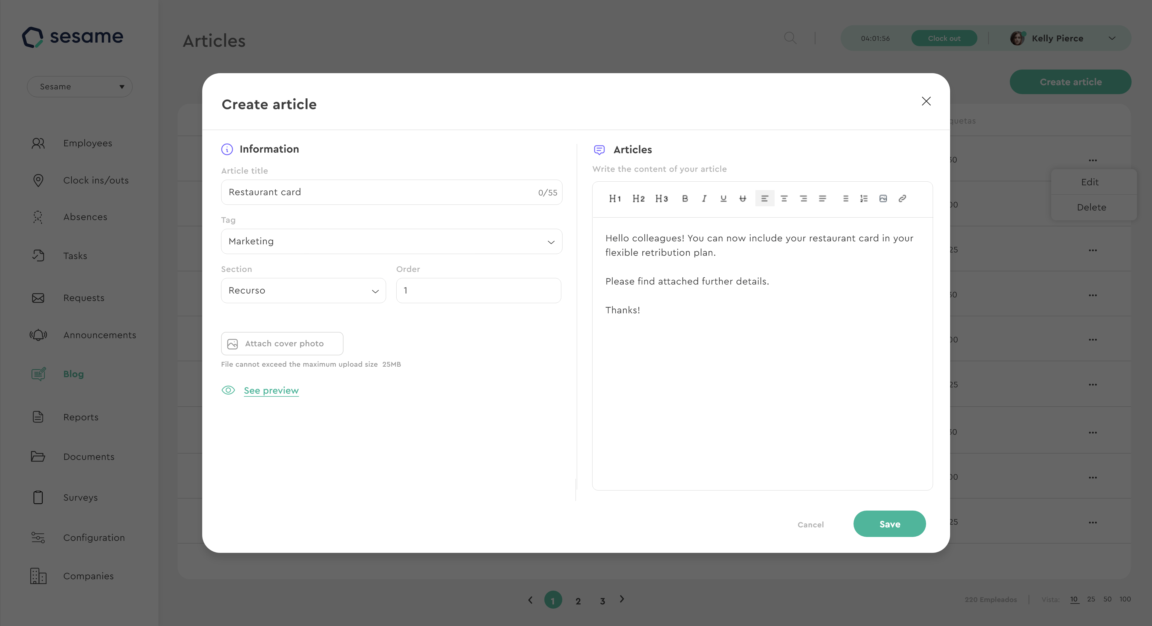 Sesame HR - The most complete Human Resources Software